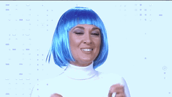 Woman Blue Hair Wishes Wonderful Day GIF | GIFDB.com