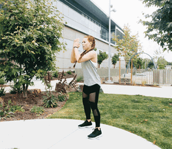 Woman Hopping Squats Loop GIF | GIFDB.com