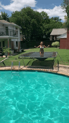 Woman Jumping On Trampoline Outside GIF | GIFDB.com