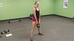 Woman Lifting Kettlebell Squats GIF | GIFDB.com