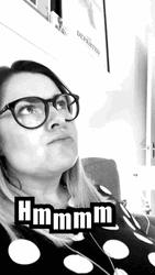 Woman Looking Up Hmmmm GIF | GIFDB.com