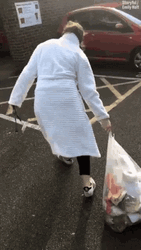 Woman Throwing Garbage Fail GIF | GIFDB.com