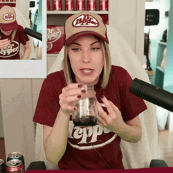 Woman Wearing Dr Pepper Cap And Shirt GIF | GIFDB.com