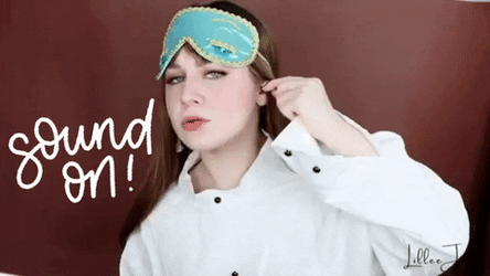 Woman With Sleeping Mask Putting Ear Plugs On GIF | GIFDB.com