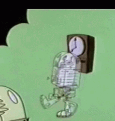 Robot Working Hard Time Clock Loop GIF | GIFDB.com