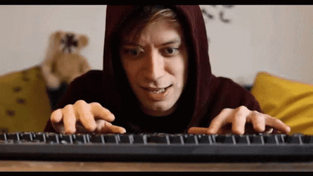 Working Hard Speedy Typing Passing Out GIF | GIFDB.com