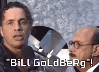 Wrestler Bret Hart Taunting Bill Goldberg GIF | GIFDB.com
