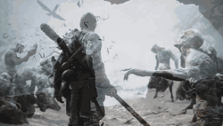 Wukong Walking Through Frozen Army GIF | GIFDB.com