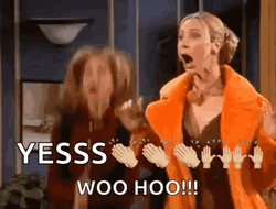 Yes Woohoo Meme Friends Rachel Green Phoebe Buffay GIF | GIFDB.com