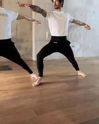 Yoga Warrior Pose Men GIF | GIFDB.com