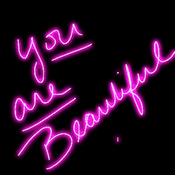 You Are Beautiful Pink Neon Lights GIF | GIFDB.com