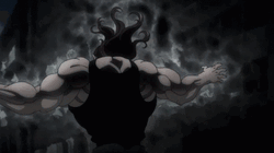 Yujiro Hanma Arms Outstretched Unleashing Power GIF | GIFDB.com