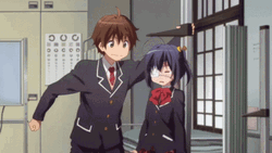 Yuuta Measures Rikka's Height GIF | GIFDB.com