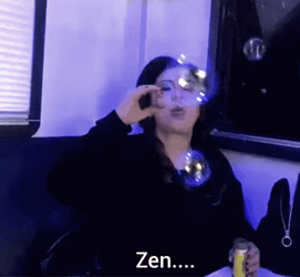 Zen Blowing Bubbles Lady Meditation GIF | GIFDB.com